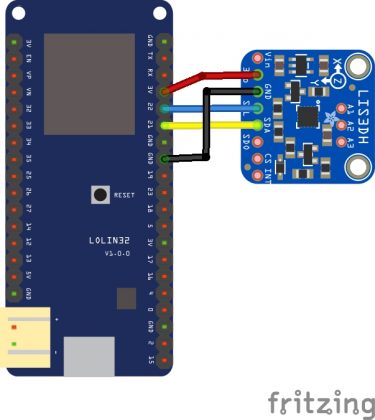 LIS3DSH accelerometer sensor and an ESP32 - ESP32 Learning