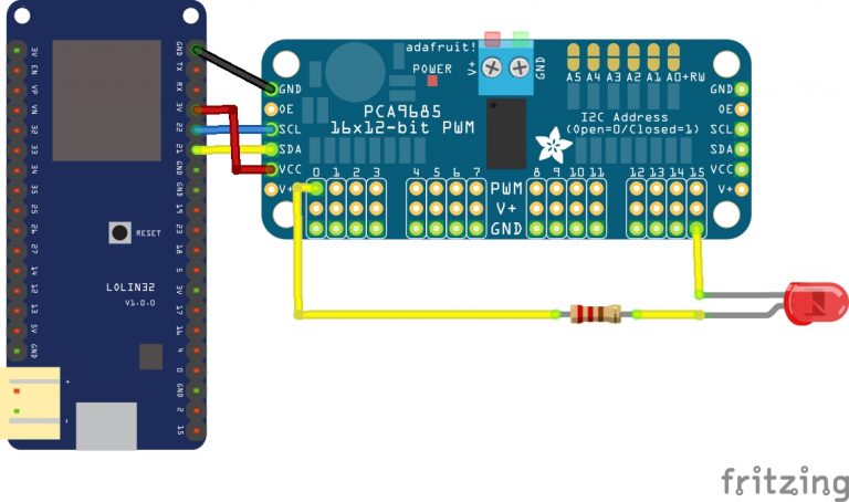 PCA9685 LED controller and ESP32 example - ESP32 Learning